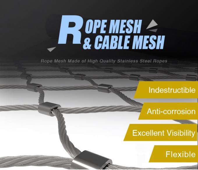 316 Flexible Stainless Steel Cable Mesh Netting Balustrade For Marinas