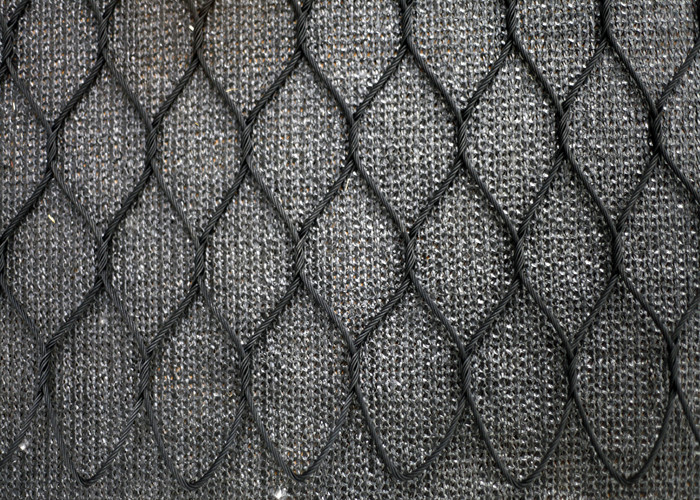 Black Oxide Hand Woven Wire Rope Mesh , Stainless Steel Diamond Wire ...
