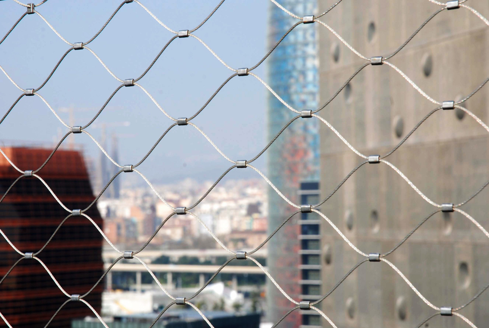 Balustrade / Railing Wire Mesh , Stainless Steel Cable Netting Wire Mesh